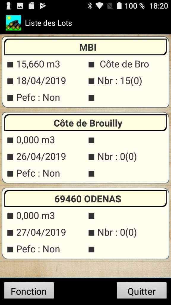 LOGICIEL DE CUBAGE bois abattus Logicube Grume Android - SDMO Quiniou